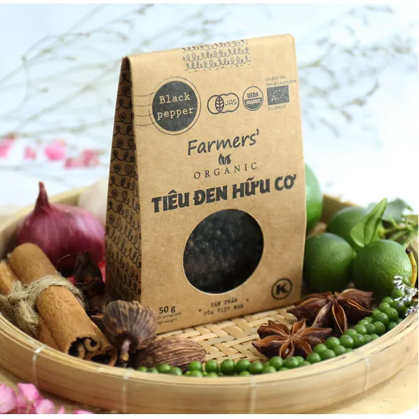 Vipep Farmers' Organic Black Peppercorns 50g - Viet Pepper Joint Stock ...